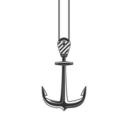Anchor with circular rope Royalty Free Vector Image