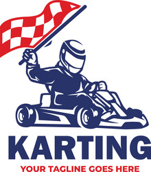 Go kart logo template karting Royalty Free Vector Image