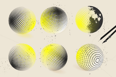 Collection of halftone sphere logo template Vector Image