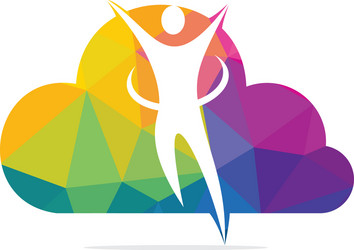 Abstract human cloud logo design Royalty Free Vector Image