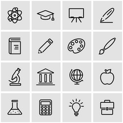 Line education icon set Royalty Free Vector Image