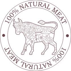 Natural meat stamp with goat Royalty Free Vector Image