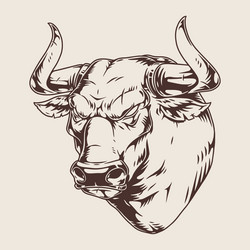 Vintage powerful bull head concept Royalty Free Vector Image