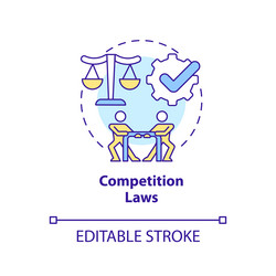 Competition laws blue gradient concept icon Vector Image