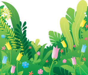 Leaves summer border frame bottom horizontal Vector Image