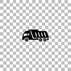 Tipper truck icon flat Royalty Free Vector Image