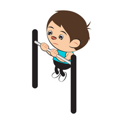 Clipart of cartoon version man work out Royalty Free Vector