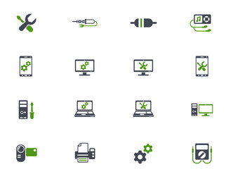 Electronics repair icon set Royalty Free Vector Image