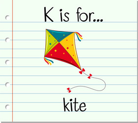 Flashcard letter k is for kite Royalty Free Vector Image