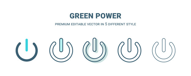 Green power icon thin line power power icon Vector Image