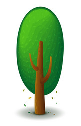Green tree in spring and summer stylized drawing Vector Image