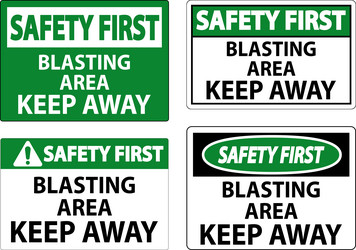 Warning sign blasting area - keep away Royalty Free Vector