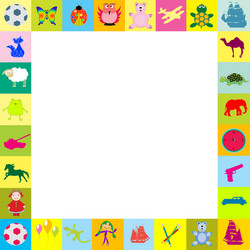 Frame with toys for kids Royalty Free Vector Image