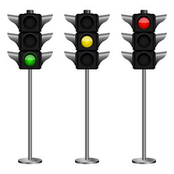 Traffic light stand red and green Royalty Free Vector Image