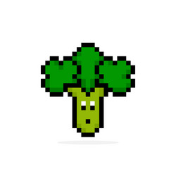 8 bit pixel broccoli characters vegetable game Vector Image
