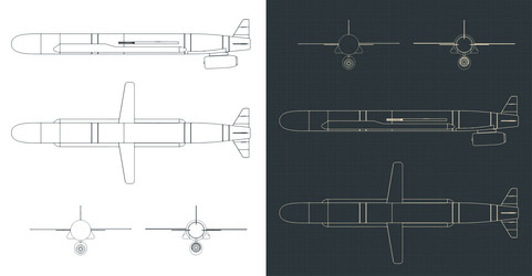 Missile blueprints Royalty Free Vector Image - VectorStock