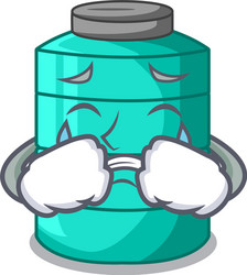 Crying water bottle mascot cartoon Royalty Free Vector Image