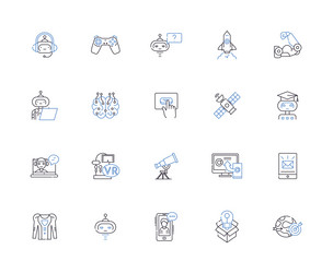 Future outline icons collection futurity foresee Vector Image