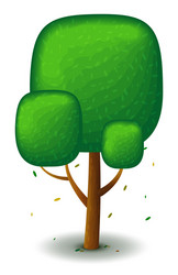 Green tree in spring and summer stylized drawing Vector Image