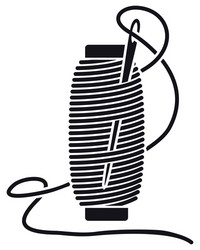 Icon sewing thread on spools isolated coil Vector Image