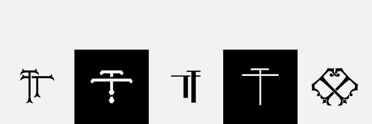 Initial letters tt logo design bundle Royalty Free Vector