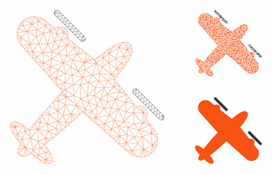 Intercepter plane mesh 2d model Royalty Free Vector Image
