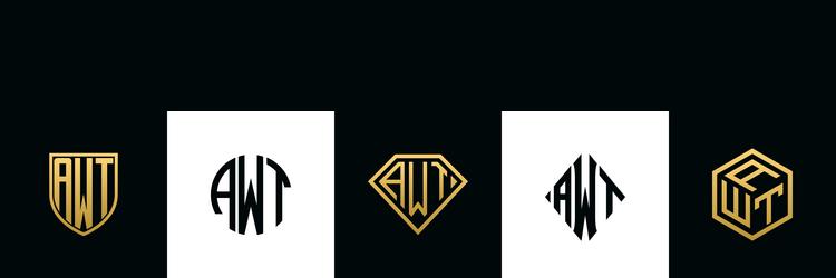 Initial letters cad logo designs bundle Royalty Free Vector