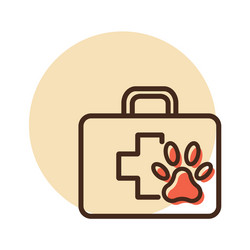 Pet first aid kit glyph icon clinic box graph Vector Image