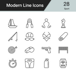 Sports line icons Royalty Free Vector Image - VectorStock