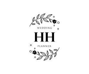 Hh initials letter wedding monogram logos Vector Image