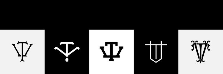 Initial letters tv logo design bundle Royalty Free Vector