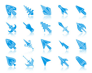 Mouse cursor simple color flat icons set Vector Image