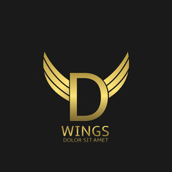 Letter d shield wing Royalty Free Vector Image