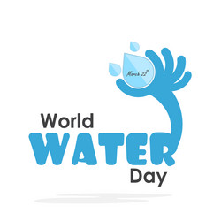 Happy world water day march 22 with drop Vector Image