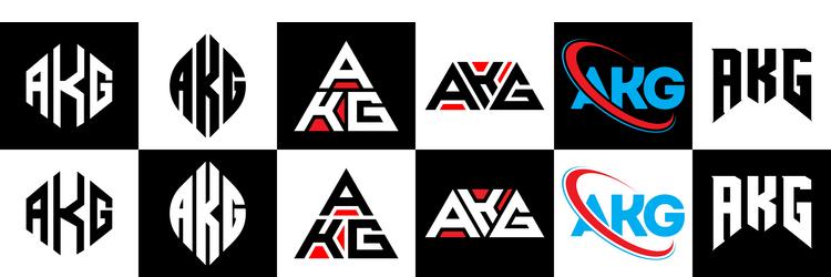 Akg circle letter logo design Royalty Free Vector Image