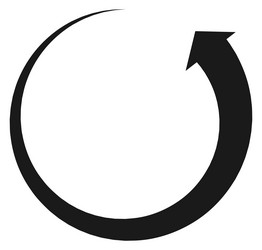 Cycle arrows symbol black round restart sign Vector Image
