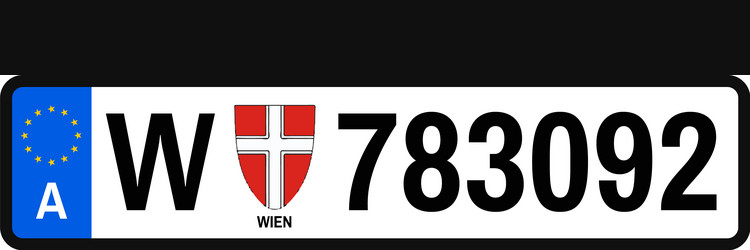 Austria car plate design Royalty Free Vector Image