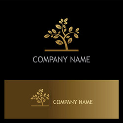 Gold tree nature logo Royalty Free Vector Image