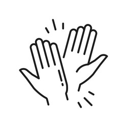 Hands touch togetherness outline icon help support