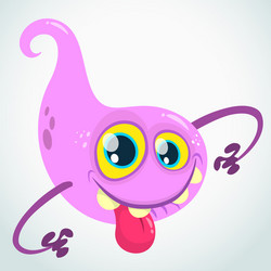 Scared cartoon flying monster blob Royalty Free Vector Image