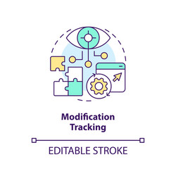 Modification tracking blue gradient concept icon Vector Image