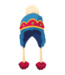 Peru culture knitted chullo Royalty Free Vector Image
