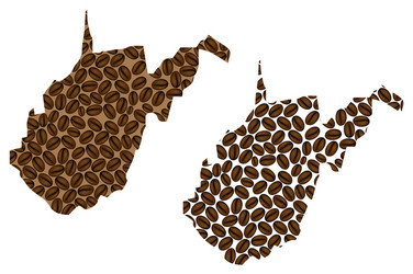 Virginia - map of coffee bean Royalty Free Vector Image