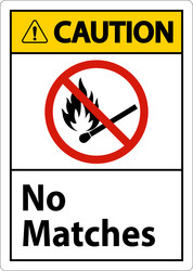 Caution no fire ignition symbol sign isolate Vector Image