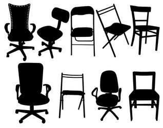 Office chair front and back Royalty Free Vector Image