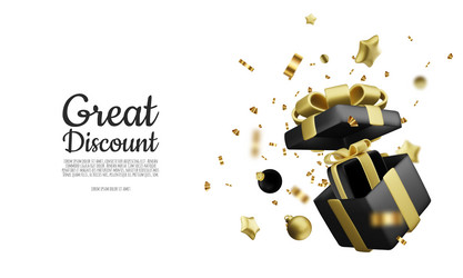 Christmas open gift box template christmas design Vector Image