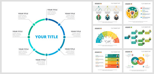 Colorful strategy charts set for presentation Vector Image