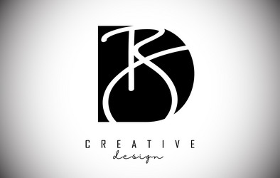 Outline blue letters db d b logo with leading Vector Image