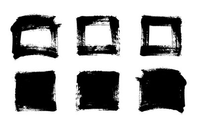 Grunge brush in square shape paint texture set Vector Image