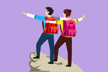 Cartoon flat style drawing back view of active Vector Image